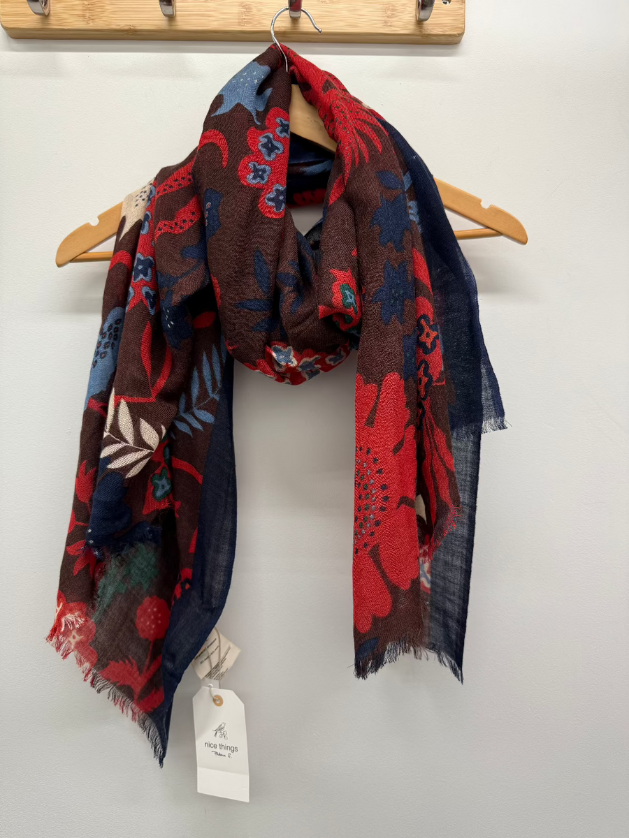 Nice Things Flower Pop Print Scarf – Clevedon Woolshed